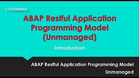 Unmanaged - ABAP RESTful Application Programming Model - YouTube