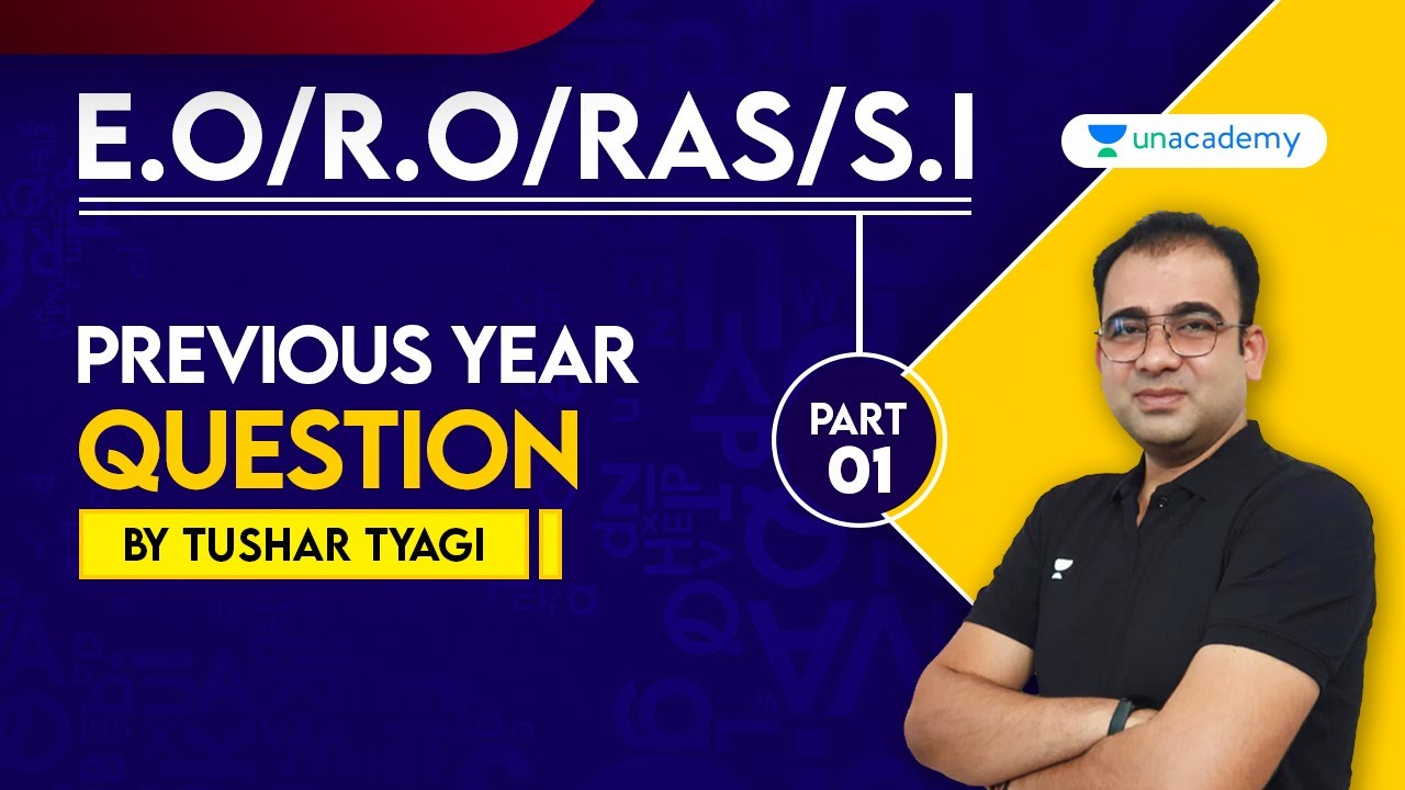E.O/R.O/RAS/S.I | Previous Year Questions | PART-1 | By Tushar Sir ...