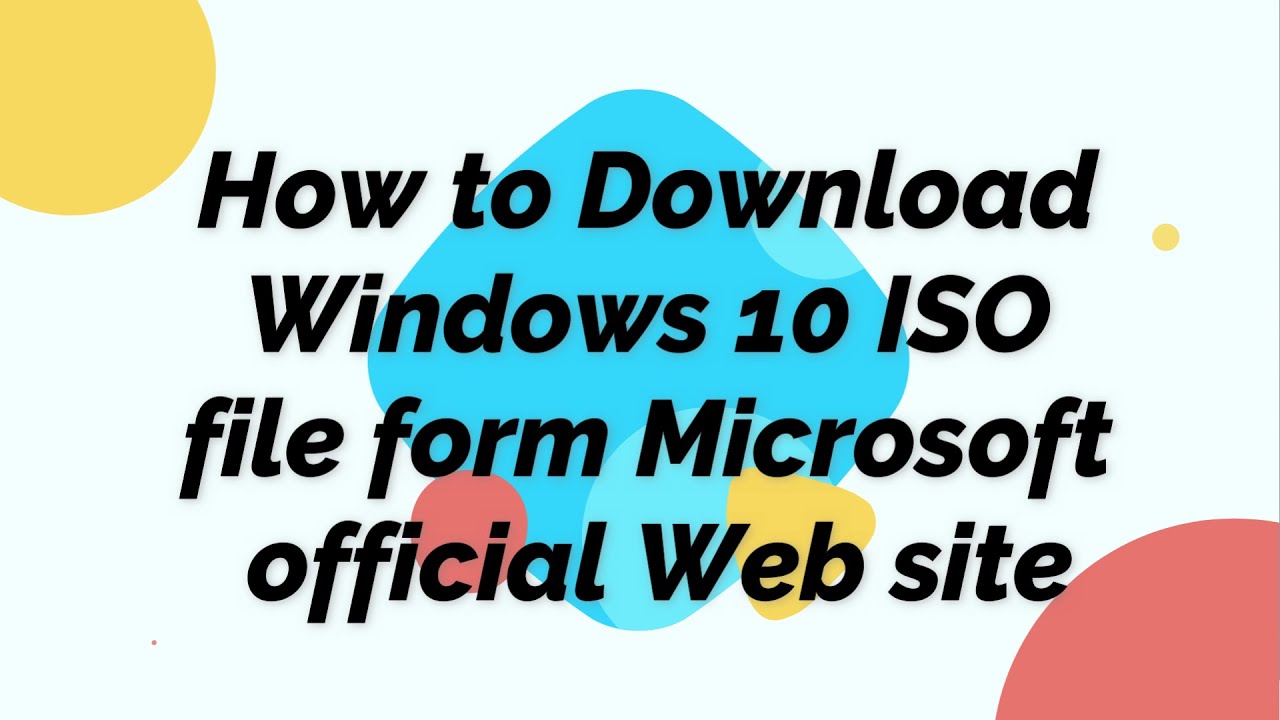 How to download Windows 10 iso file - YouTube