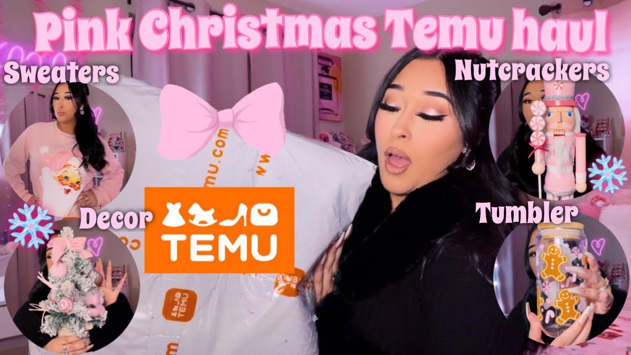 PINK TEMU CHRISTMAS HAUL 2023 | a very girly pinkmas haul - YouTube