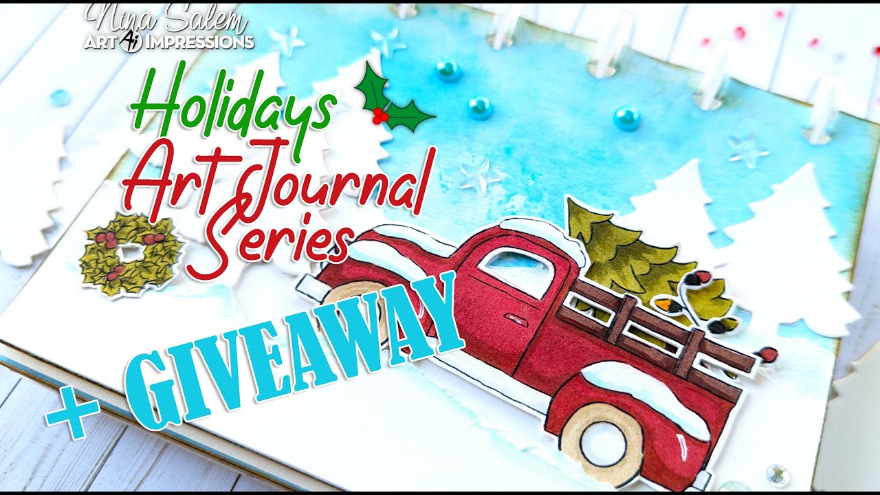 Create a Snowy Vintage Art Journal Scene + GIVEAWAY - YouTube