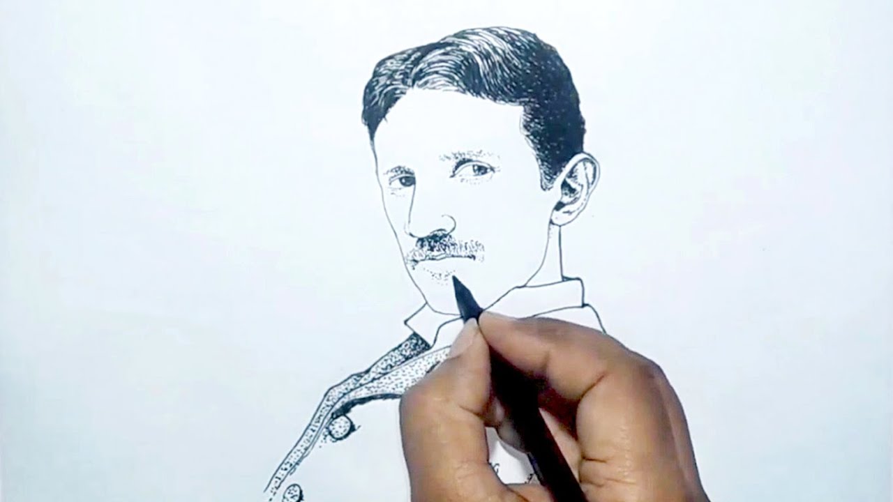 How to Draw Nikola Tesla || Engineer and Scientist Drawing - YouTube