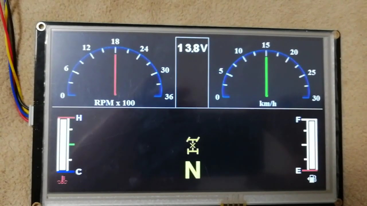 Nextion dashboard - YouTube