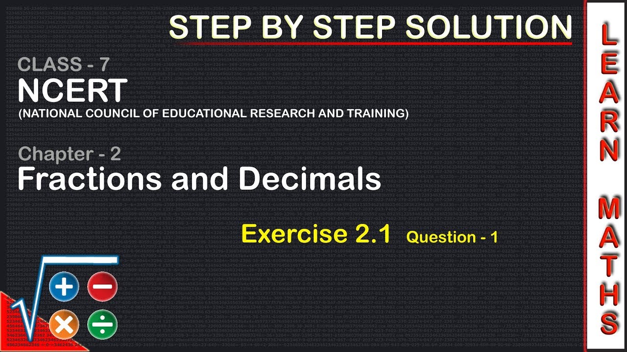 Fractions and Decimals Question 1 | Fractions and Decimals Class 7 ...