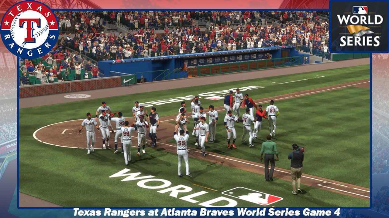 MLB THE SHOW 23 - Texas Rangers at Atlanta Braves WORLD SERIES Game 4 ...