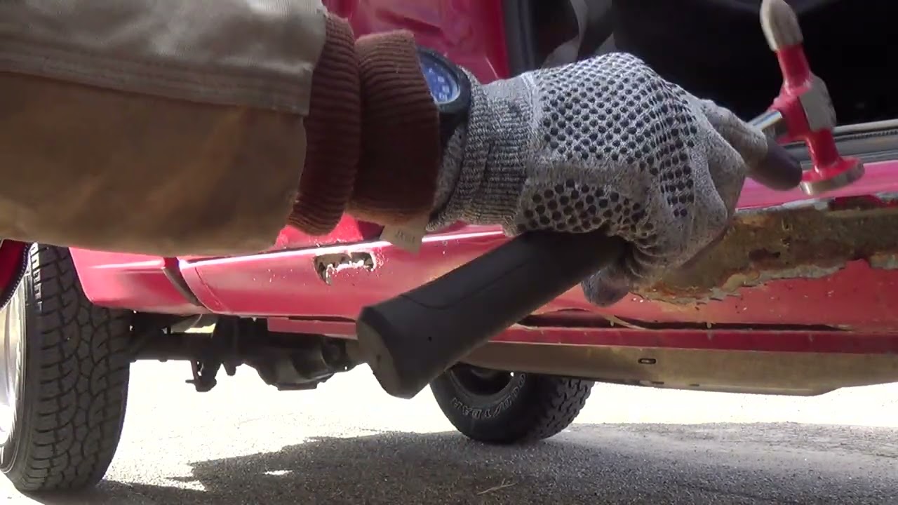 Day 1: Flux core welding Ford Ranger passenger rocker panel repair ...