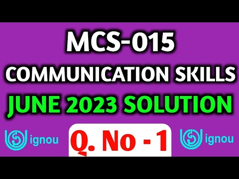 Q.No-1 Passage Writing | MCS-015 June 2023 Solution | Communication Skills IGNOU | IGNOU BCA 2nd ...
