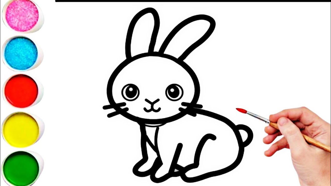 Cute Rabbit Drawing, Painting & Co8loring For Kids and Toddlers_ Kids ...