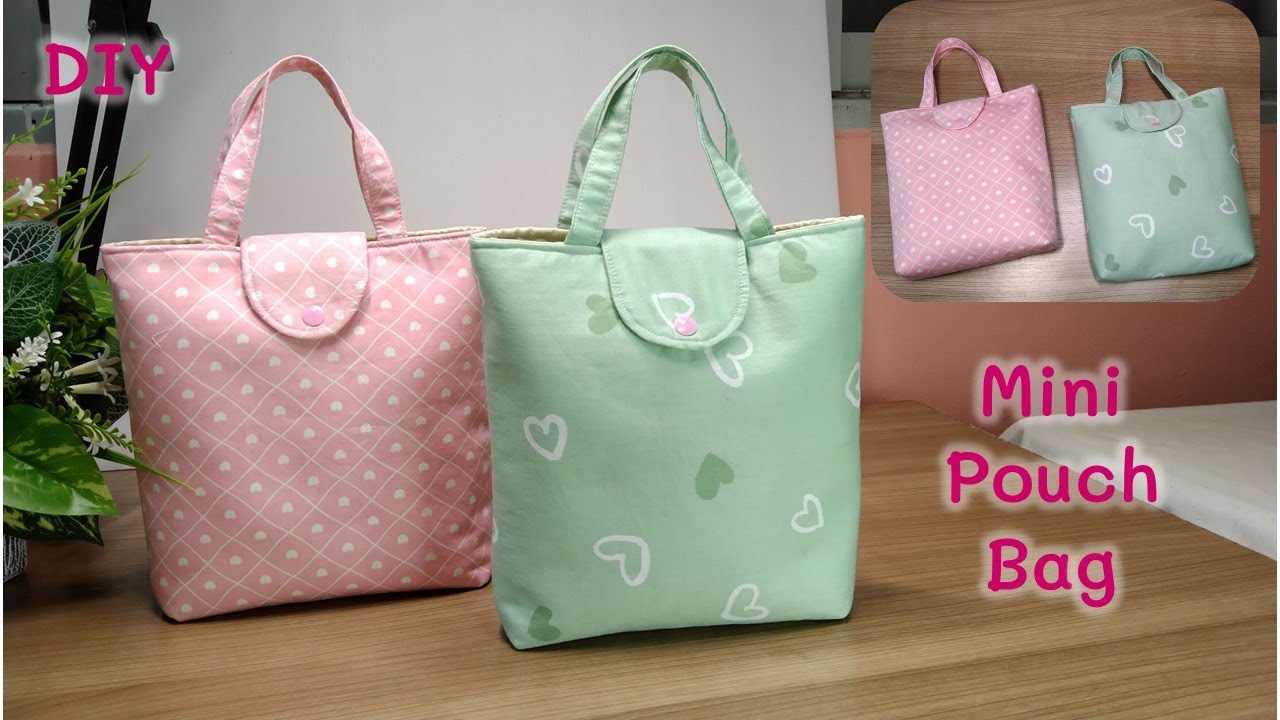 Easy to Diy Mini Pouch Bag Tote Bag Sewing Tutorial How to make mini ...