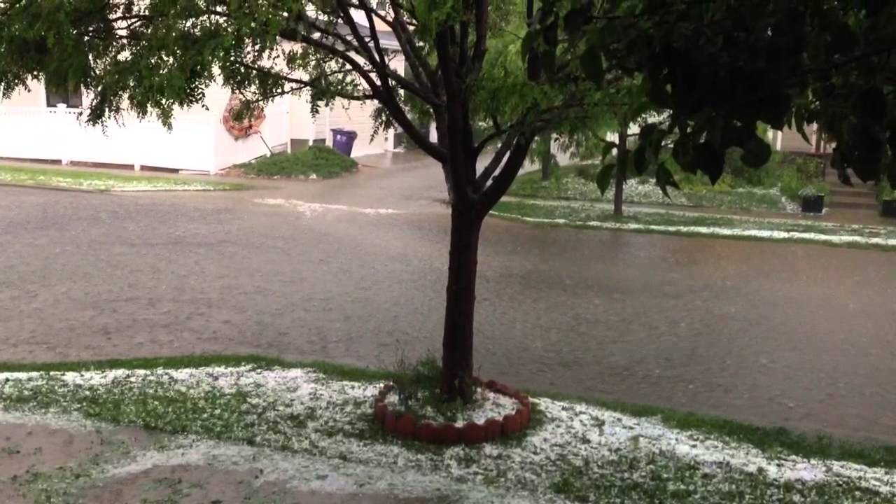 Hail and flooding in Stapleton - YouTube