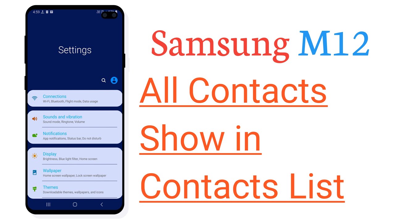Samsung M12 All Contacts Show in Contacts List - YouTube