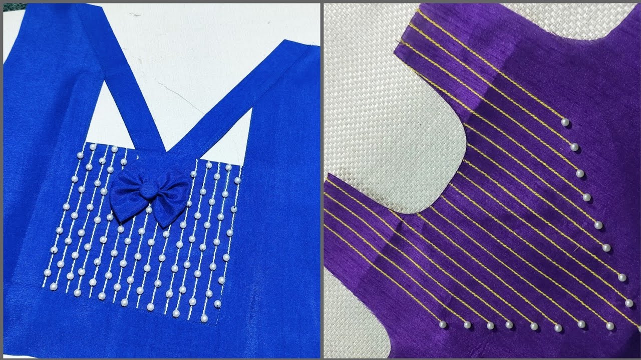 2 Types of Hand Embroidery Neck Design| Halter Neck Design|Cutting and ...