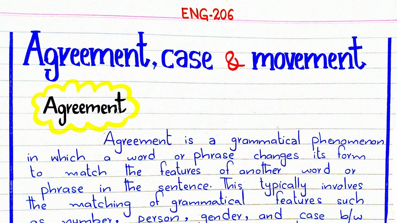 Agreement, Case & Movement #ENG-206 #4thsememster #pu - YouTube