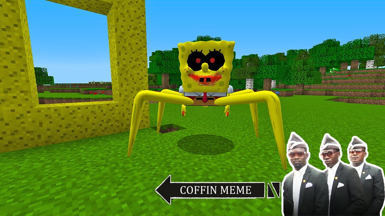 I Found Spider SpongeBOB.EXE in Minecraft - Coffin Meme - YouTube