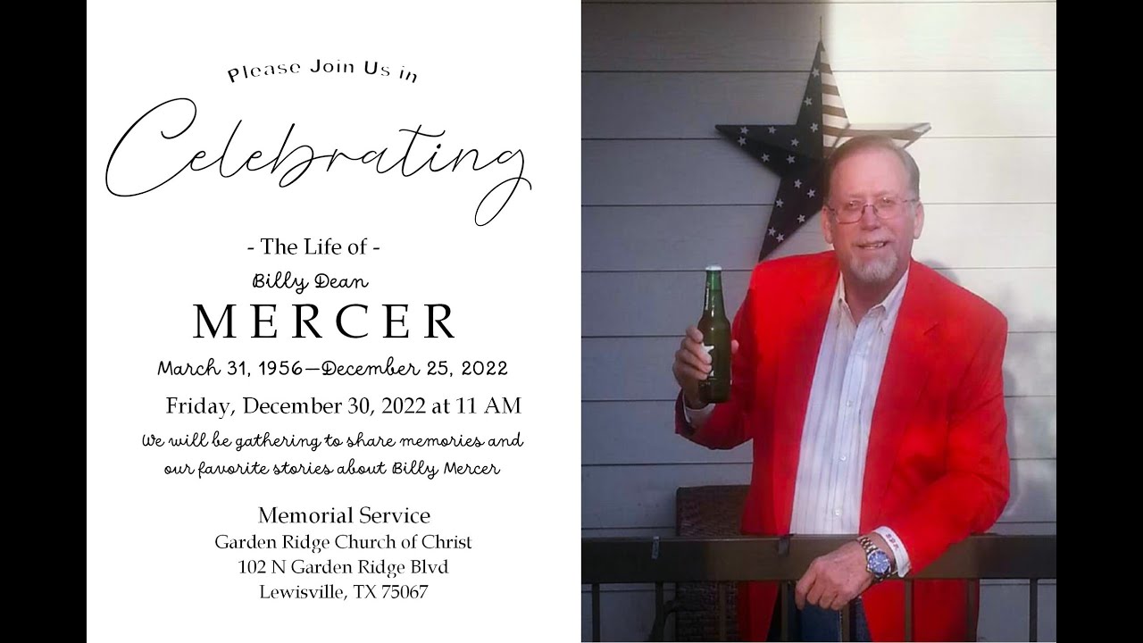 Billy Mercer - 1956 - 2022 - YouTube