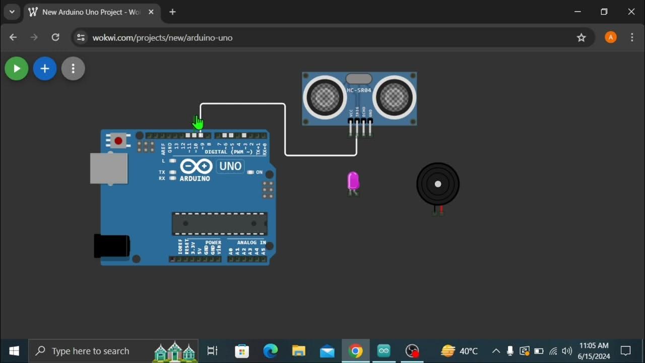 Obstacle Detection with Alarm | Arduino project | Wokwi Arduino simulator | Arduino Titan - YouTube