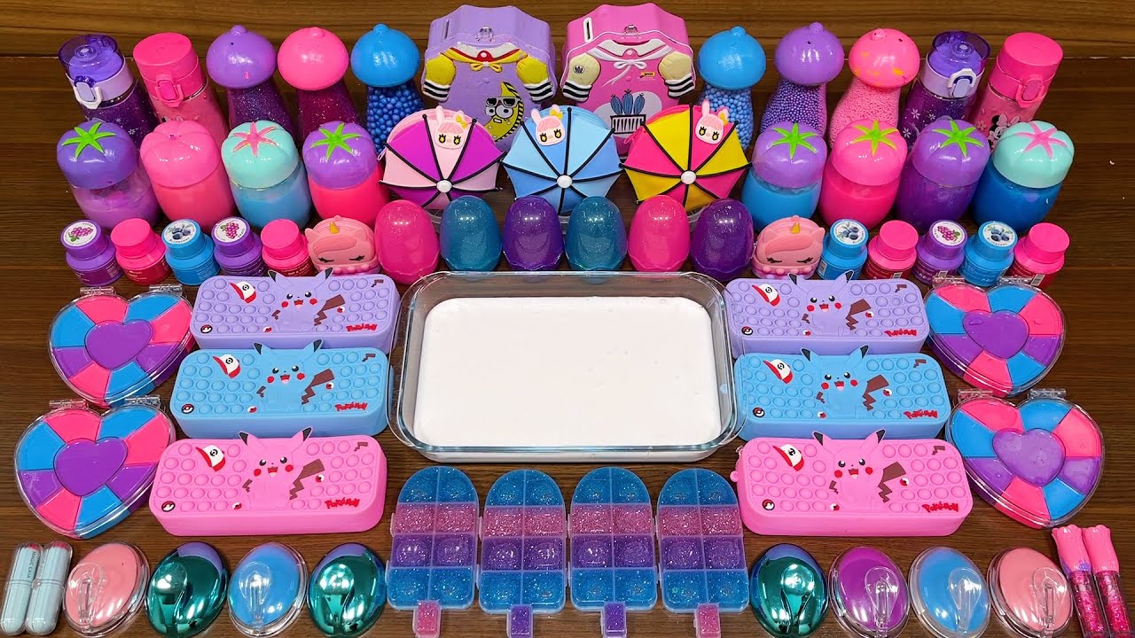 GALAXY SLIME !!!Mixing random into GLOSSY slime!!! Satisfying slime ...