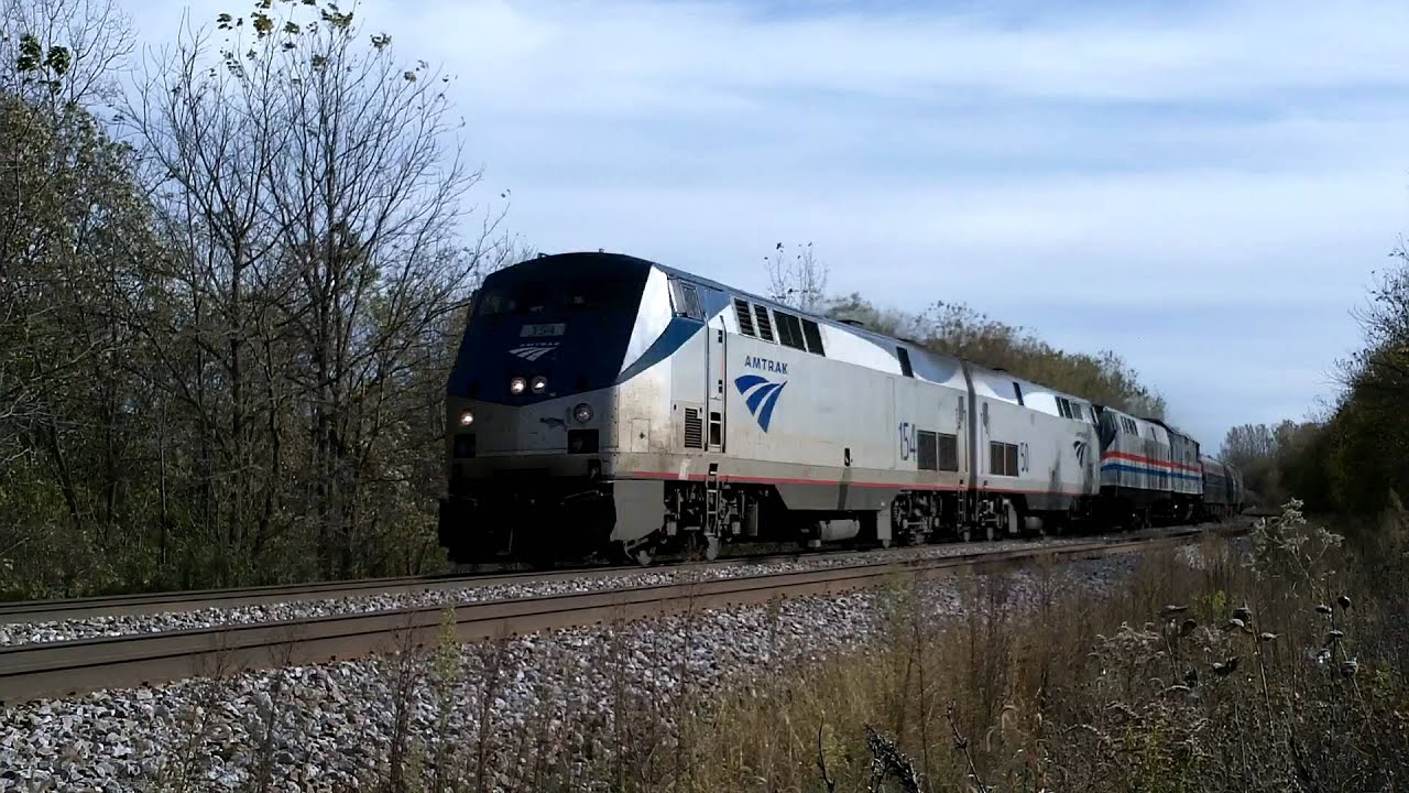 Amtrak 154 with Museum Train at Wadsworth, IL - YouTube
