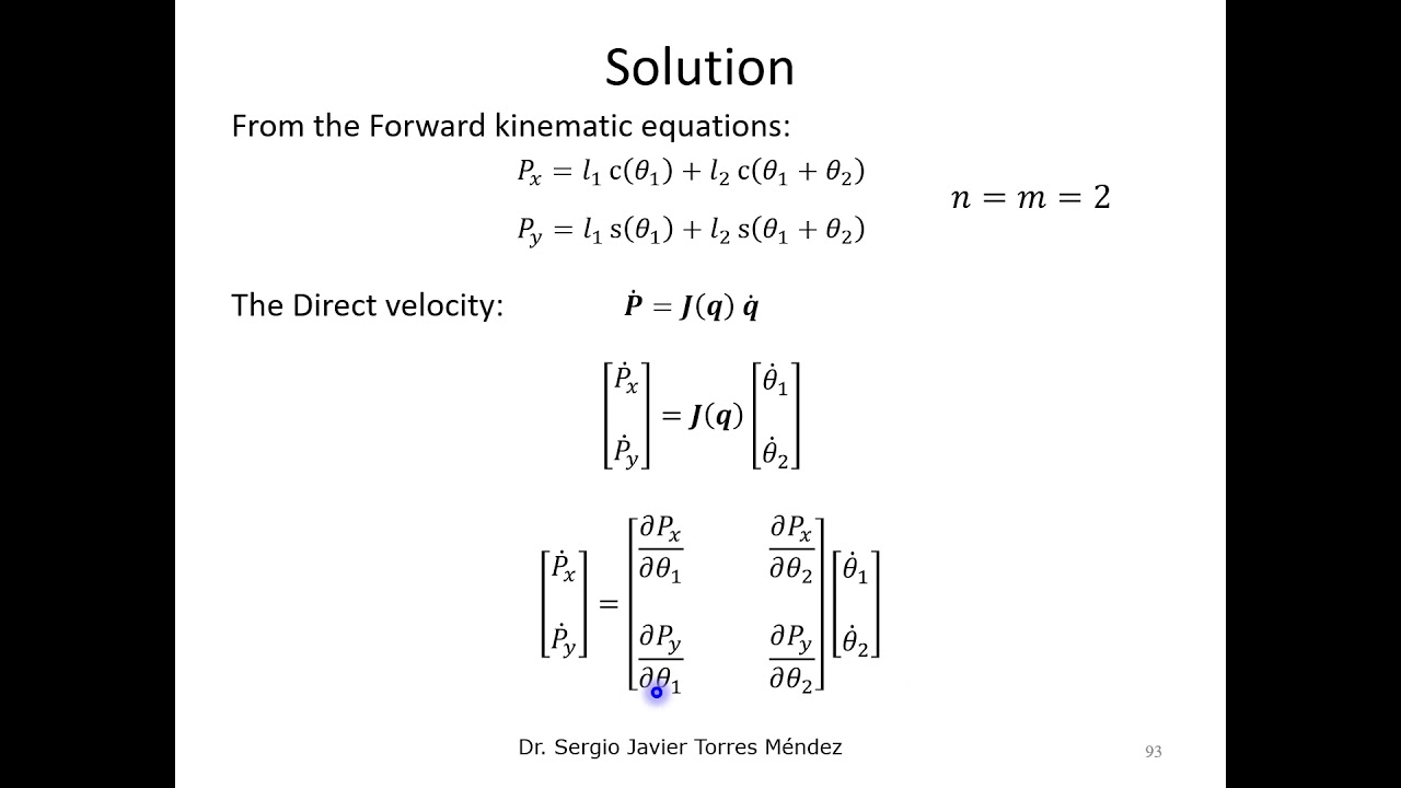Direct and inverse velocity planar example - YouTube