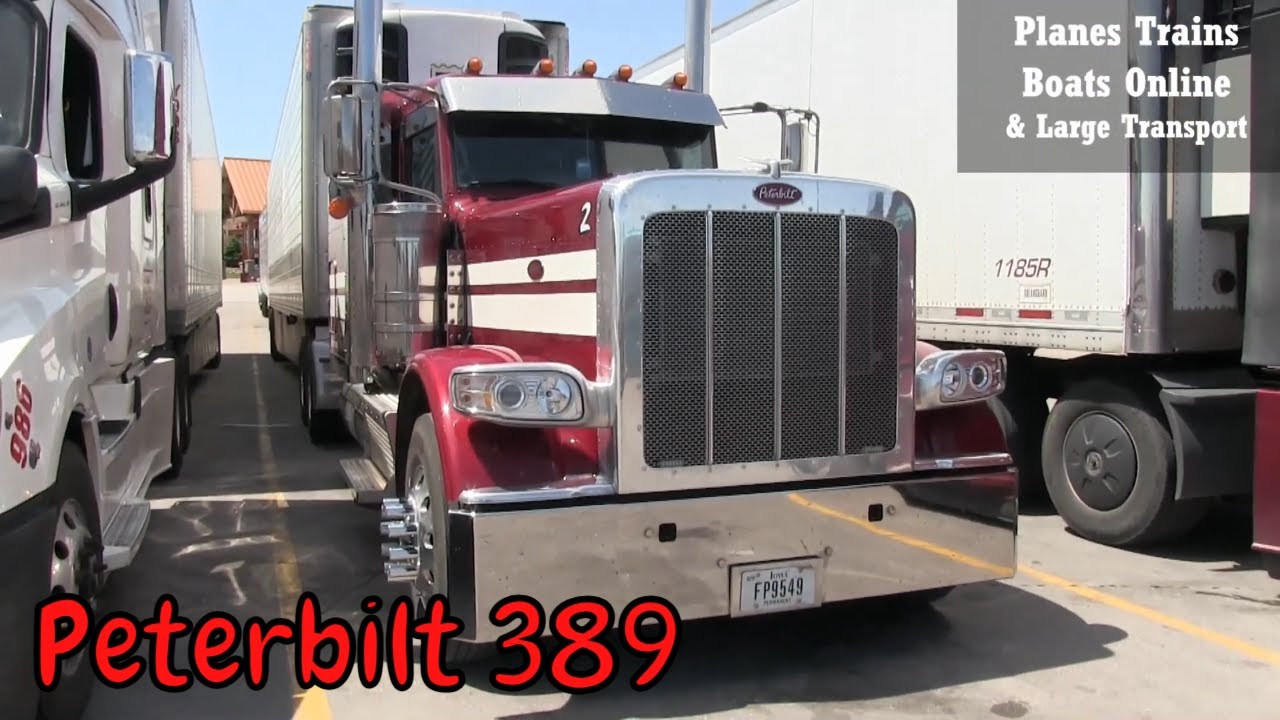 Red & White Peterbilt 389 Spotted At Iowa Truck Stop - YouTube