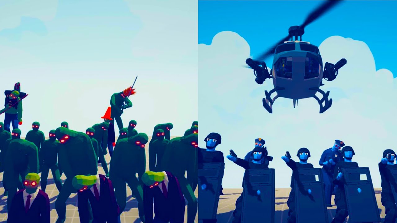 100 ZOMBIE vs POLICE / TABS / Totally Accurate Battle Simulator 2023 # ...