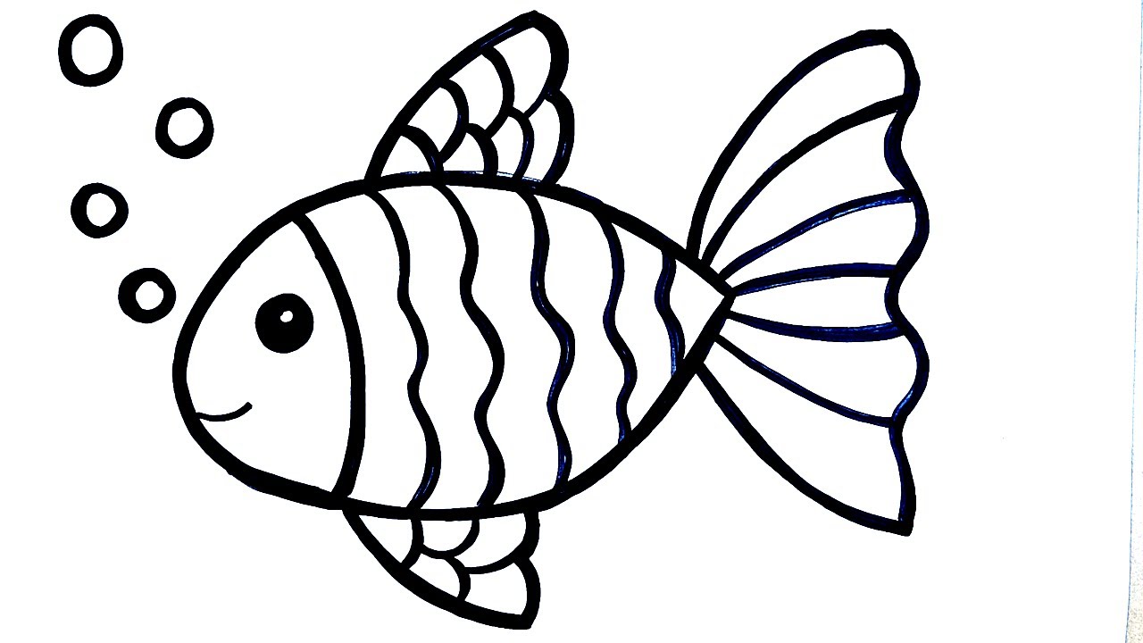 Fish Drawing Easy for Kids || Drawing & Coloring - YouTube