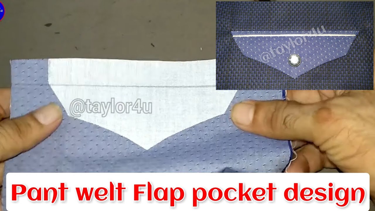 How to sew flap button welt pocket | pant pocket | pocket cover - YouTube