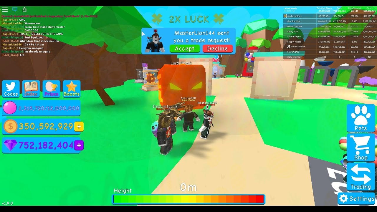 😱I Hatched LORD SHOCK😱? Giveaway! Bubble Gum Simulator 26! - YouTube