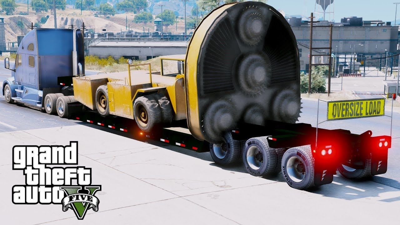 GTA 5 REAL LIFE MOD - ANOTHER DAY AT WORK #43 Hauling A Giant Drill ...