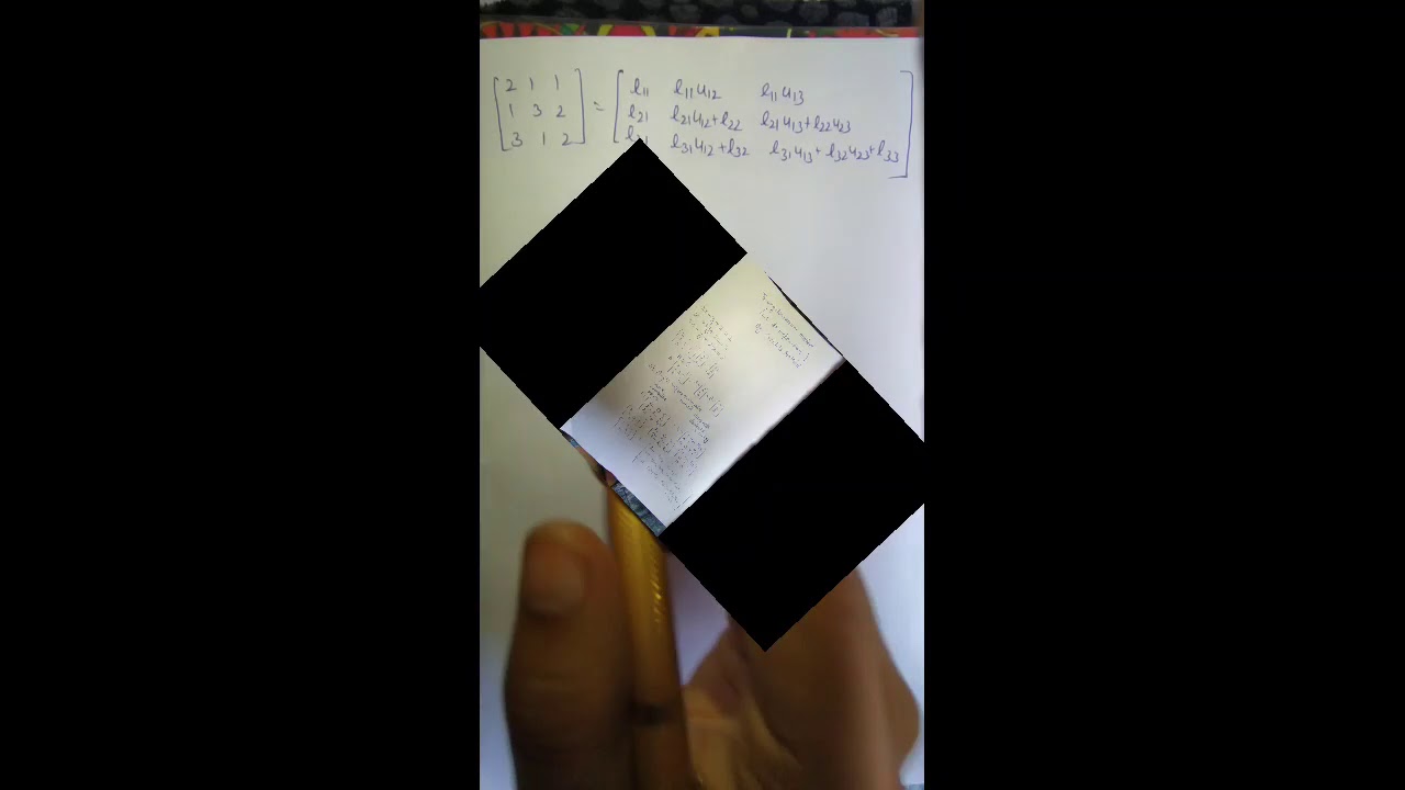 Numerical Method Part 5 Triangularization Method By Crout S Method Youtube