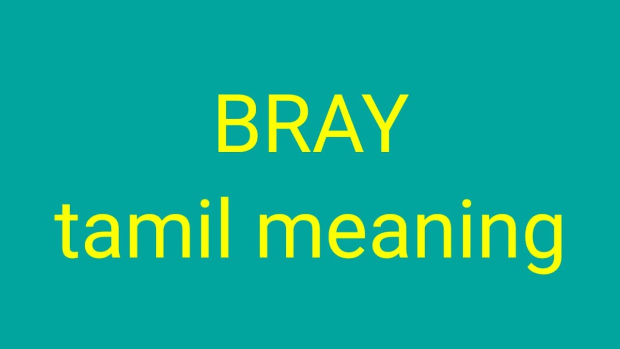 BRAY tamil meaning/sasikumar - YouTube