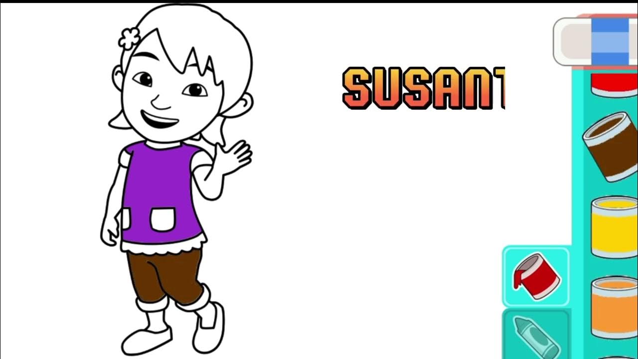 Mewarnai Susanti Yang Cantik Dan Imut Upin Ipin Dan Kawan Kawan Youtube