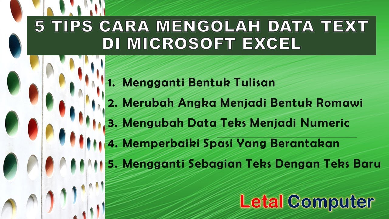 5 Tips Cara Mengolah Data Text di Excel | Tutorial Excel Pemula - YouTube