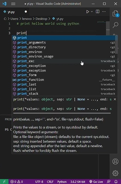 Python Hellow World Program Python Youtube