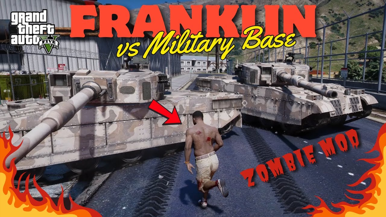GTA V Franklin Becomes ZOMBIE | Attack Entire Military Base | GTA 5 ...
