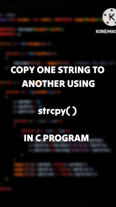 Copy One String To Another Using Strcpy Cprogramming Programming Code Coding Ccode Youtube