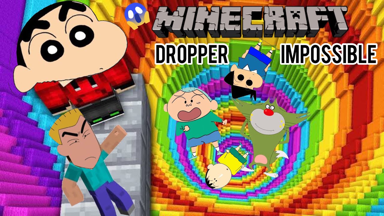 Shinchan and his friends plays Minecraft Hardest Dropper Gone Intense 😱 ...