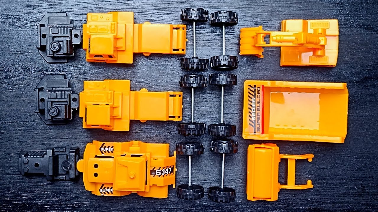 Menemukan Dan Merakit Mainan Mobil Konstruksi Beko Excavator, Truk ...