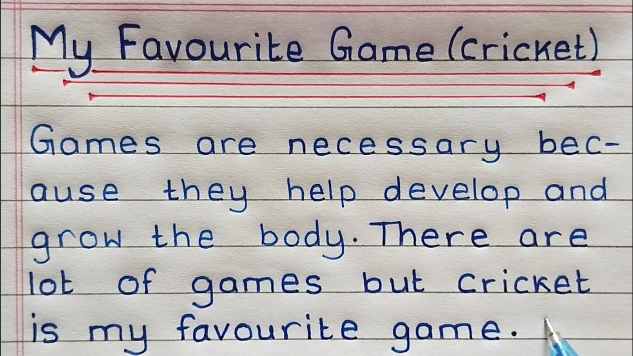 My Favourite Game Cricket Essay in English || Essay Writing || Cricket ...