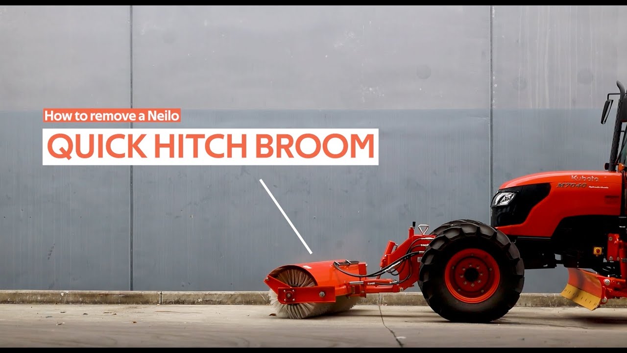 How to Remove & Attach the Quick Hitch Front Broom | Neilo M7040 Q ...
