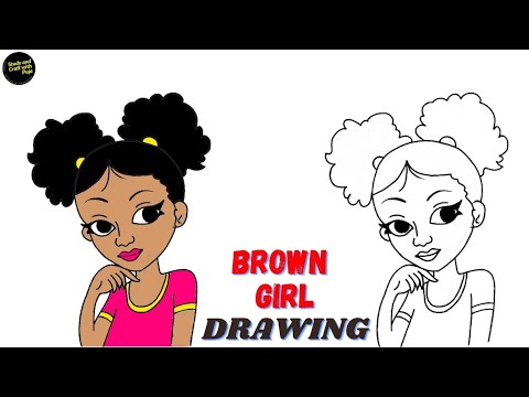 How to draw a Brown Girl || Cute Girl drawing step by step - YouTube