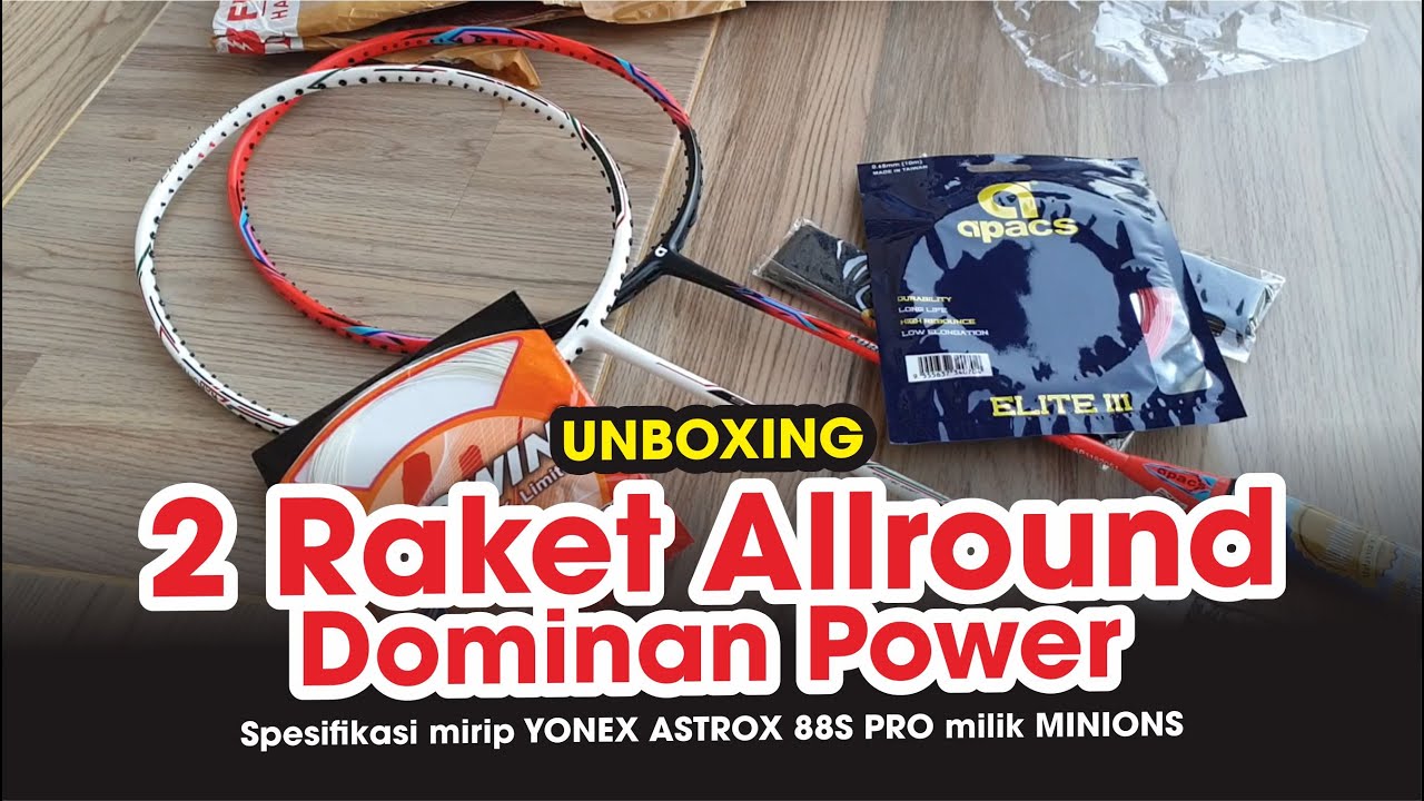 Raket Allround ke Power, Harga Murah & Mewah.. Unboxing Raket Apacs ...