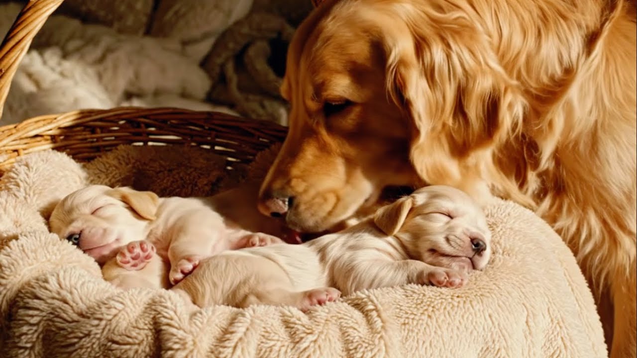 Cute puppies with mother dog | Baby Animals World - YouTube