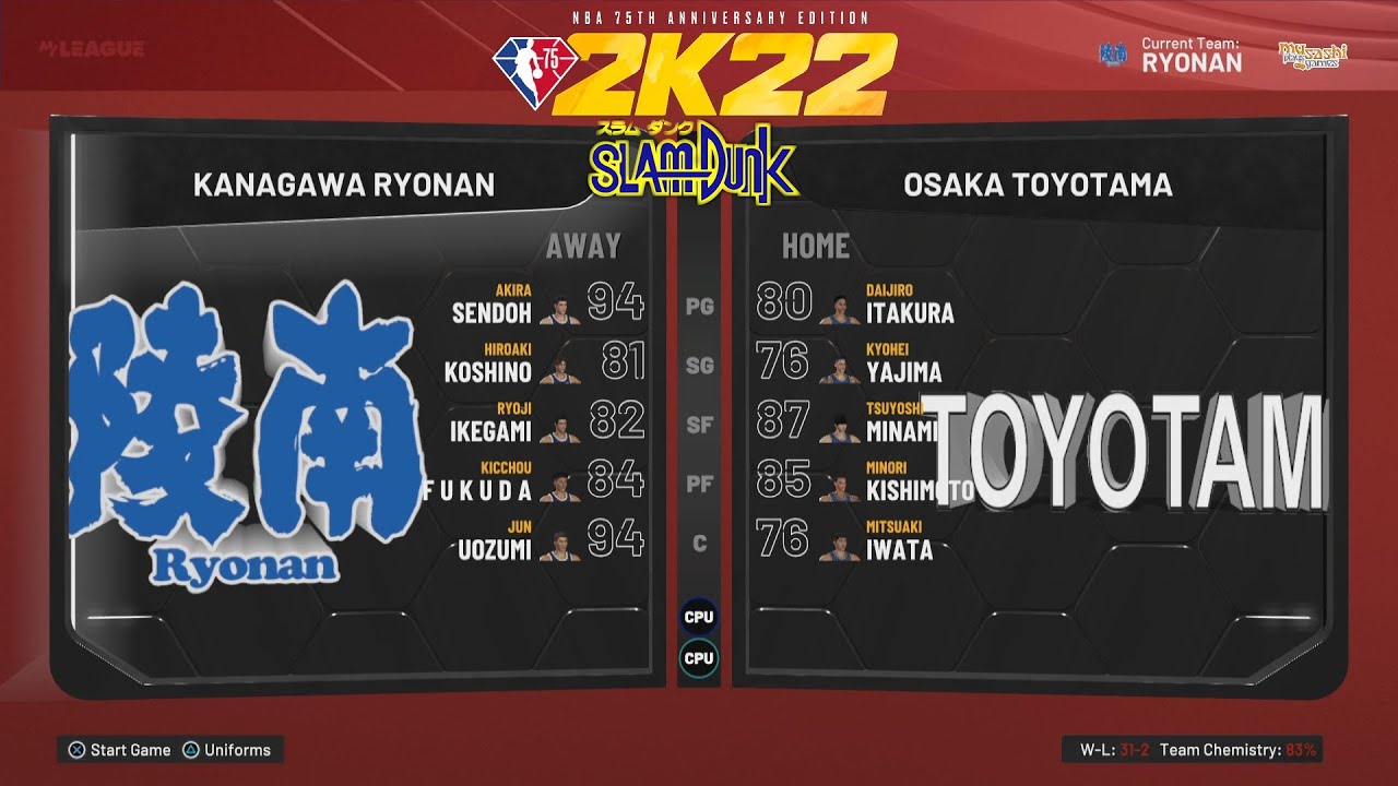 NBA 2K22 Slam Dunk Mod - Ryonan vs Toyotama - YouTube