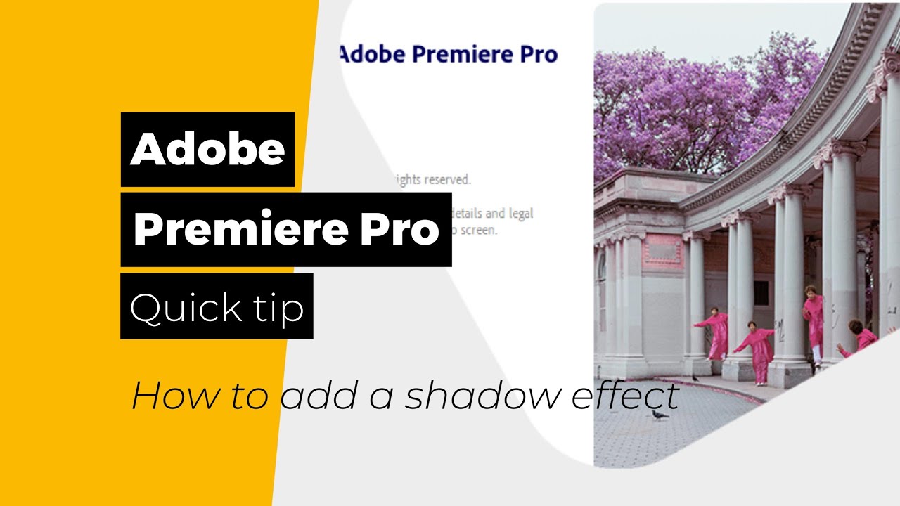 Adobe - Premiere Pro - How to add a shadow effect - A quick tip - YouTube