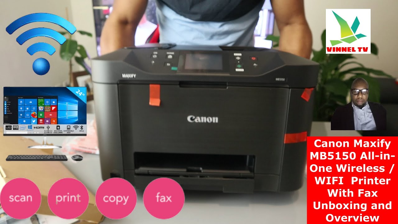 Canon Maxify MB5150 All in One Wireless / WIFI Printer With Fax Unboxing and Overview - YouTube