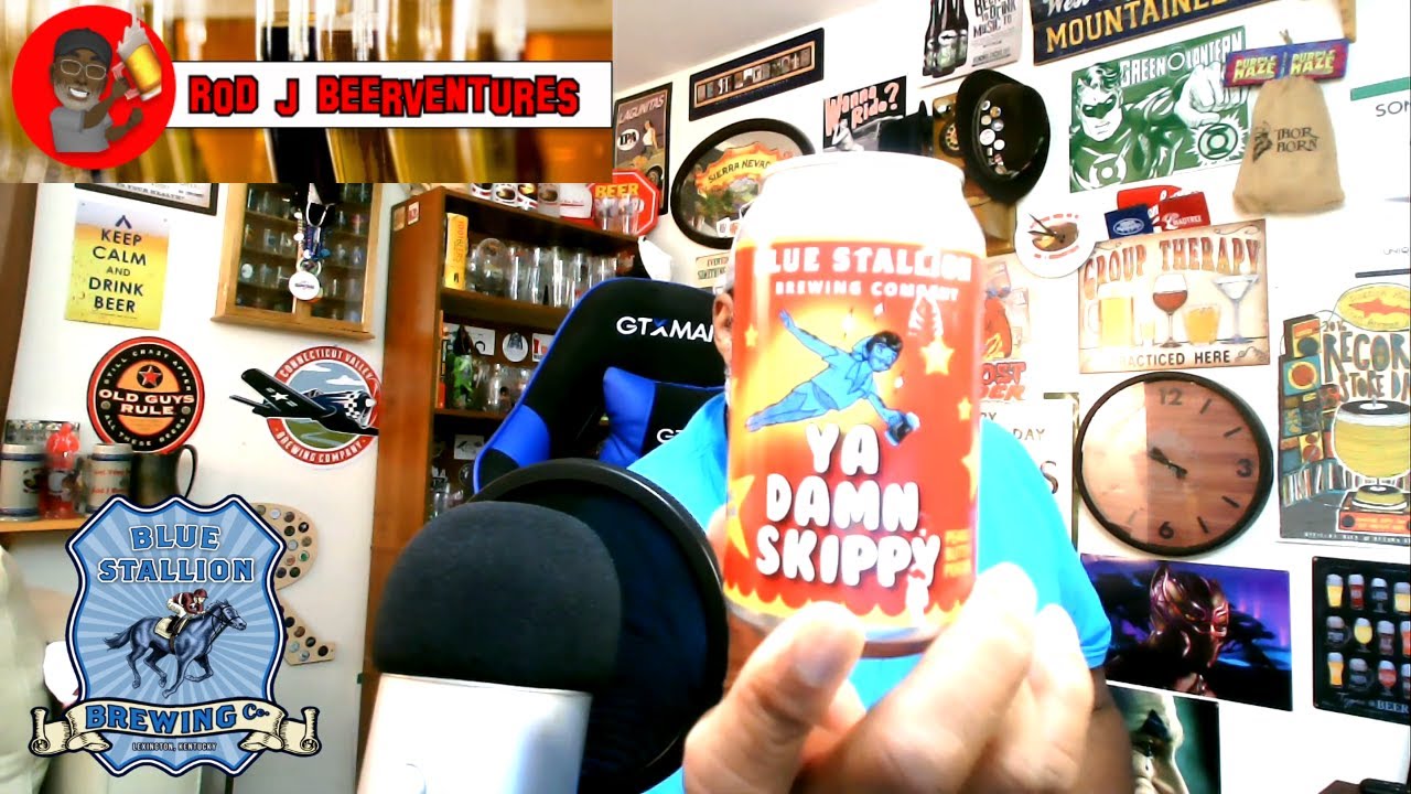 Rod J BeerVentures | Blue Stallion Ya Damn Skippy Beer Review (6% ABV ...