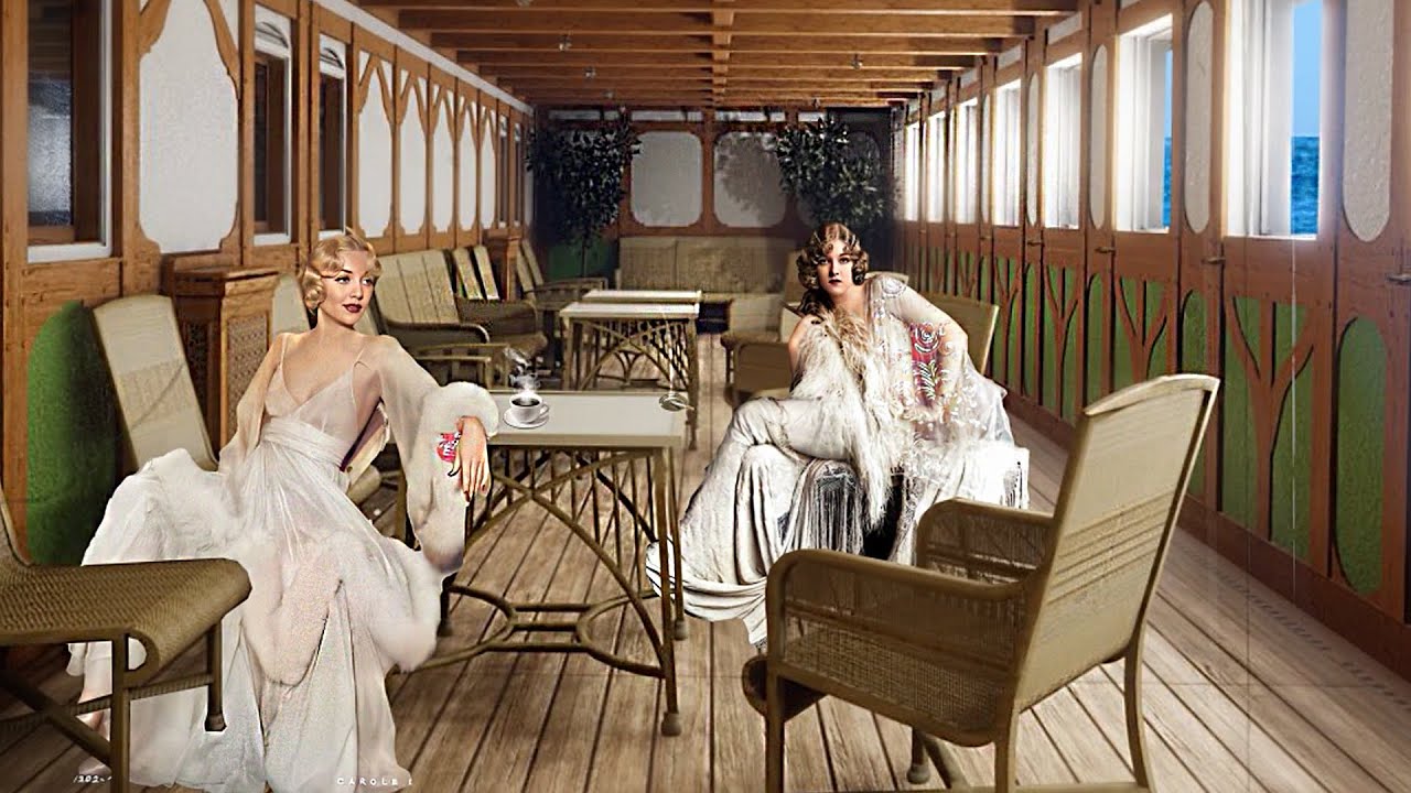 You're on The Titanic on the private Promenade Deck (oldies music ...