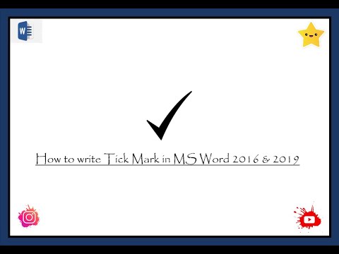 How To Write/ Insert a Tick Mark in Word 2016 / 2019